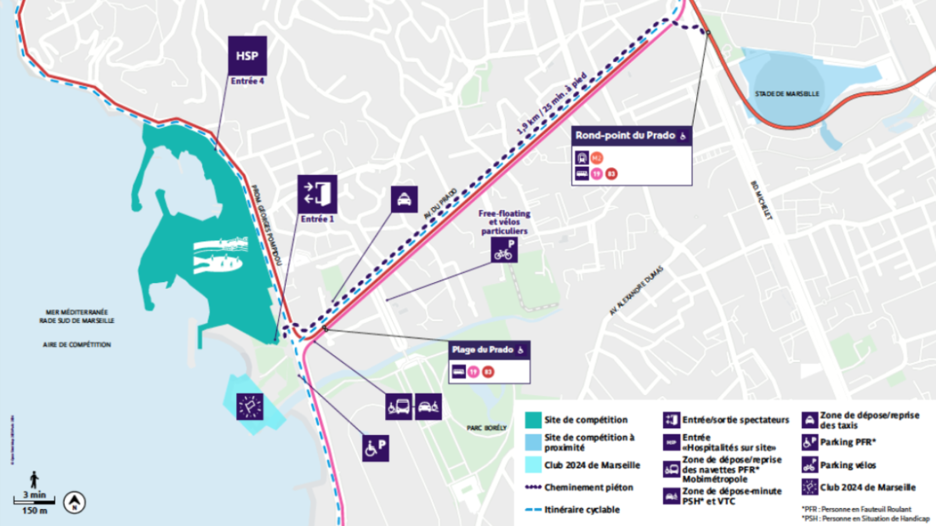 Accès Marina Olympique Marseille | Office de Tourisme de Marseille